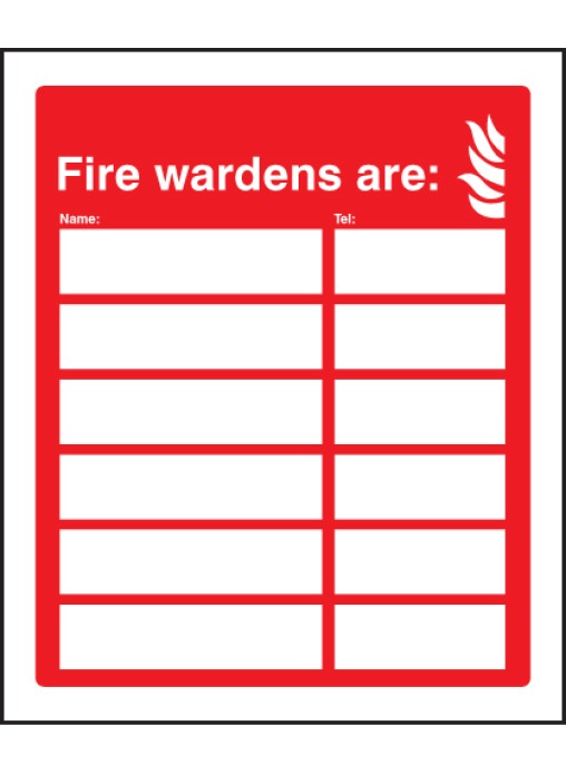 Fire Wardens Are (6 Names and Numbers)