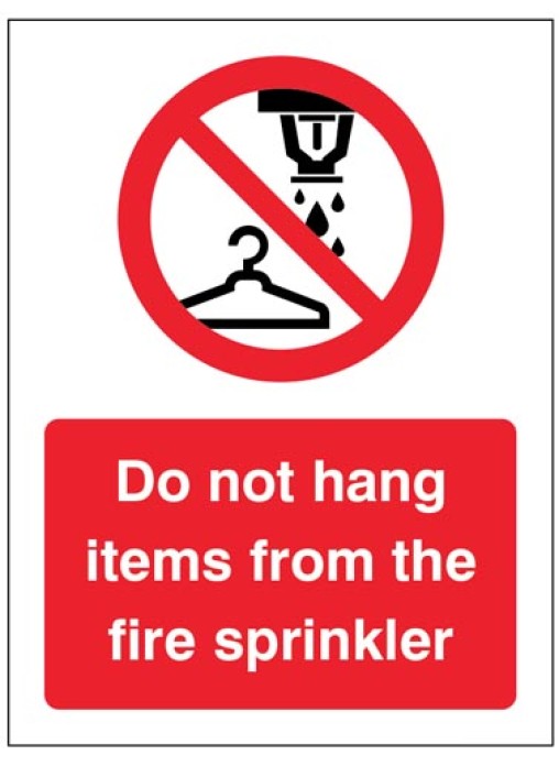 Do Not Hang Items from Fire Sprinkler