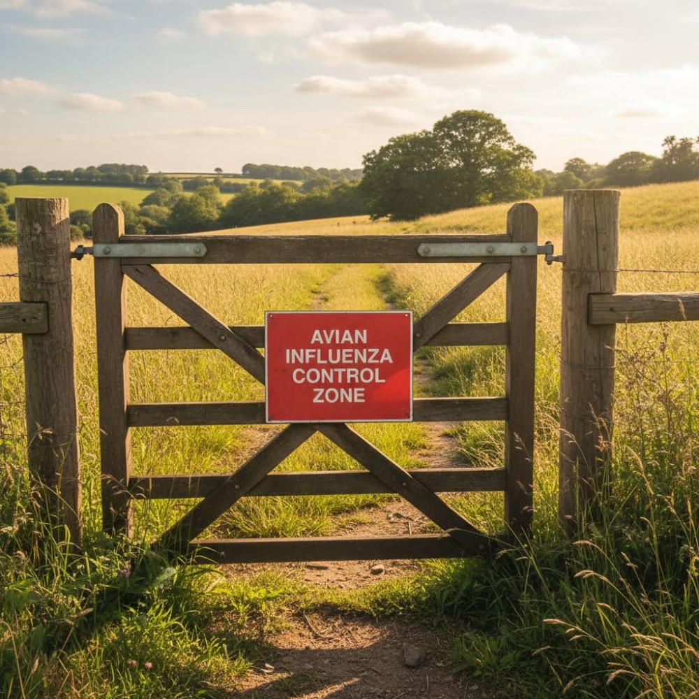 Avian Influenza Control Zone‚ Biosecurity Safety Sign