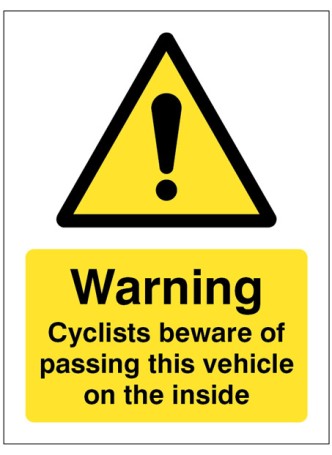 Cyclists Beware of Passing this Vehicle On the Inside