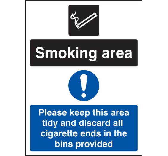 Designated Smoking Area Signs