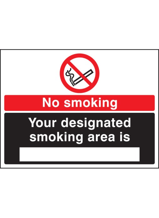 Industrial Exit Signs "No Smoking - Your Designated Smoking Area Is ...