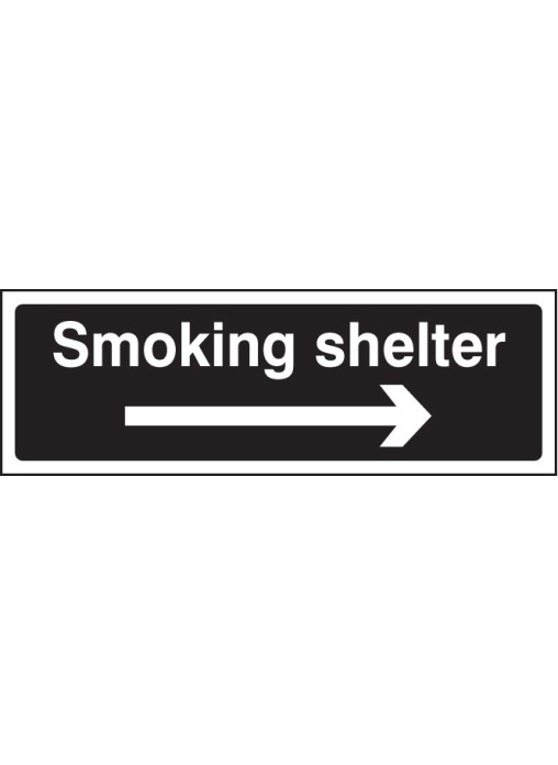 Smoking Shelter Right Arrow (White / Black)