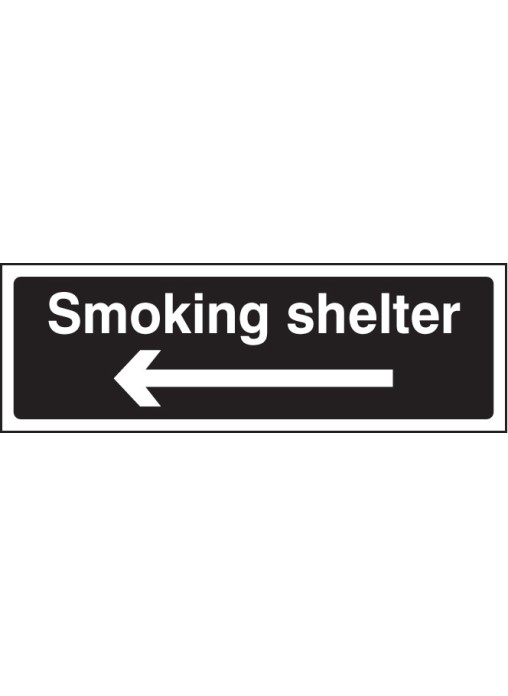 Smoking Shelter Left Arrow (White / Black)