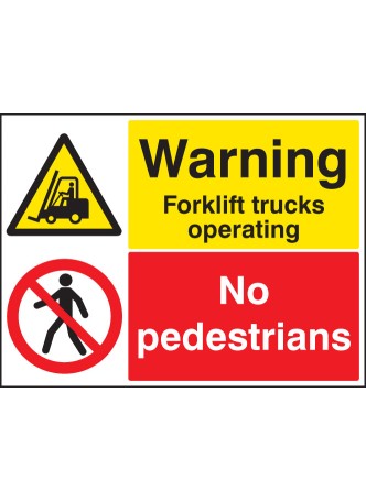 Warning - Forklift Trucks Operating No Pedestrians