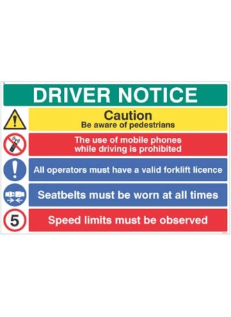 Driver Notice be Aware of Pedestrian - 5mph