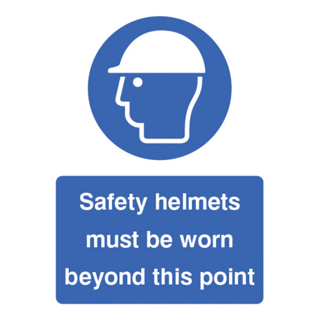 Safety Helmets Must be Worn Beyond this Point