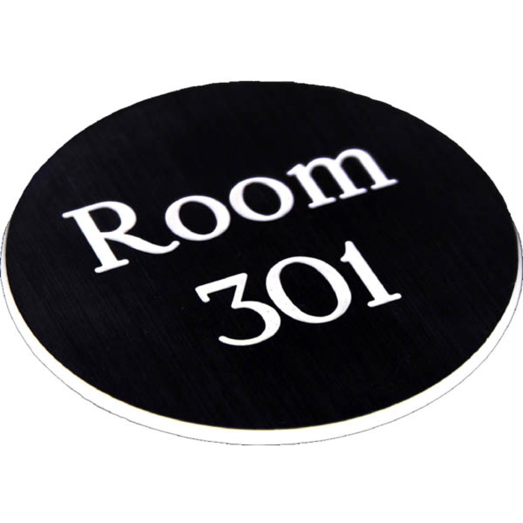 Engraved Sign with Adhesive Back - Black