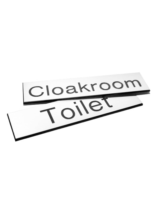 Engraved Sign with Adhesive Back - White