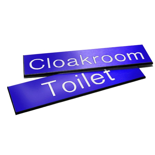 Engraved Sign with Adhesive Back - Blue