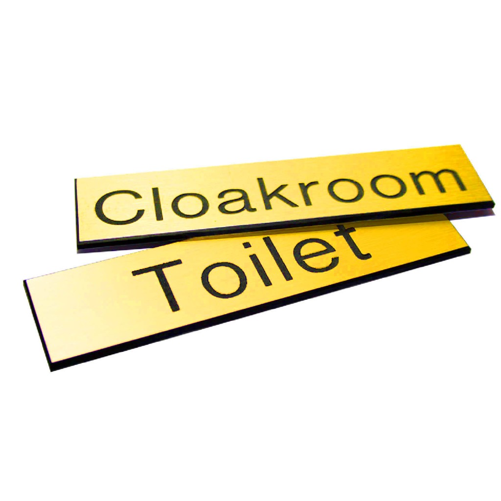 Engraved Sign with Adhesive Back - Yellow