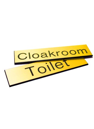 Engraved Sign with Adhesive Back - Yellow