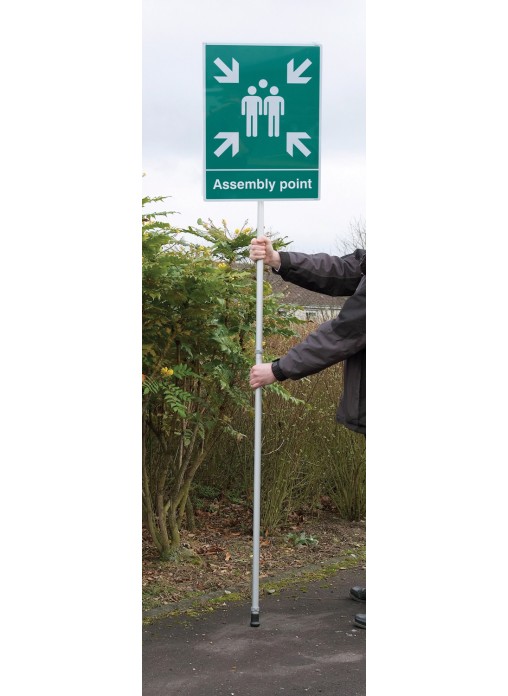 Mobile Assembly Point - Aluminium with Pole - 450 x 600mm