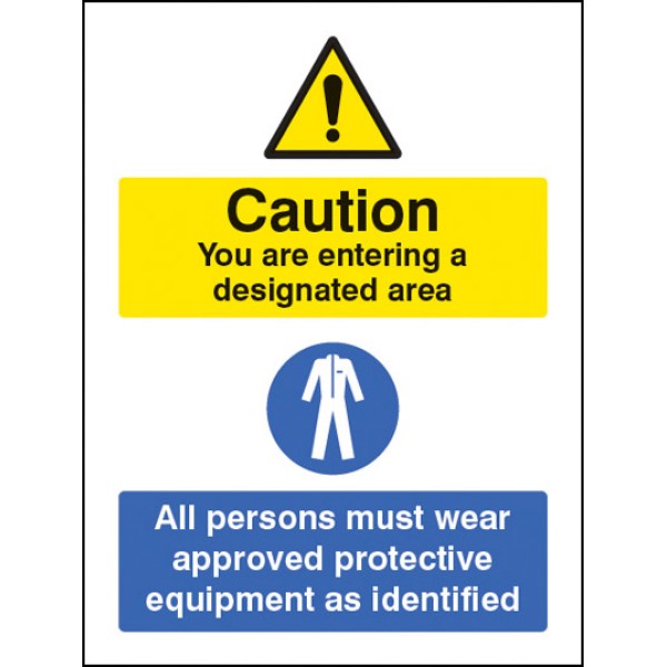Designated Area All Persons Must Wear Approved PPE
