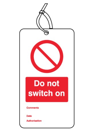 Do Not Switch On - Double Sided Safety Tag (Pack of 10)