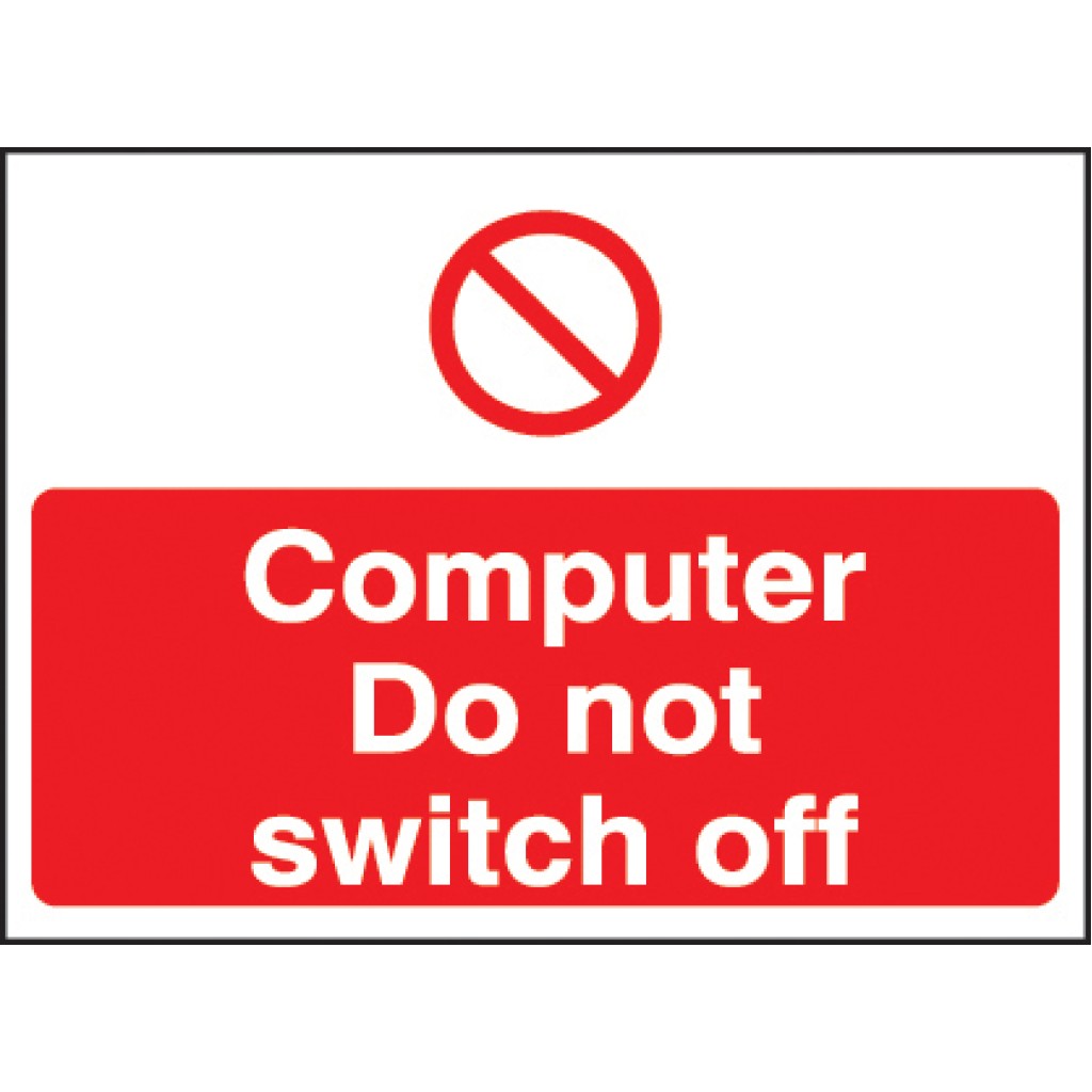 Computer Do Not Switch Off Label - 35 x 25mm
