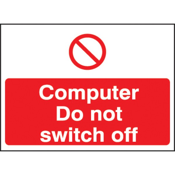 Computer Do Not Switch Off Label - 35 x 25mm