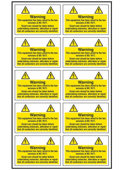 10 x Electrical Hazard Label - 75 x 50mm