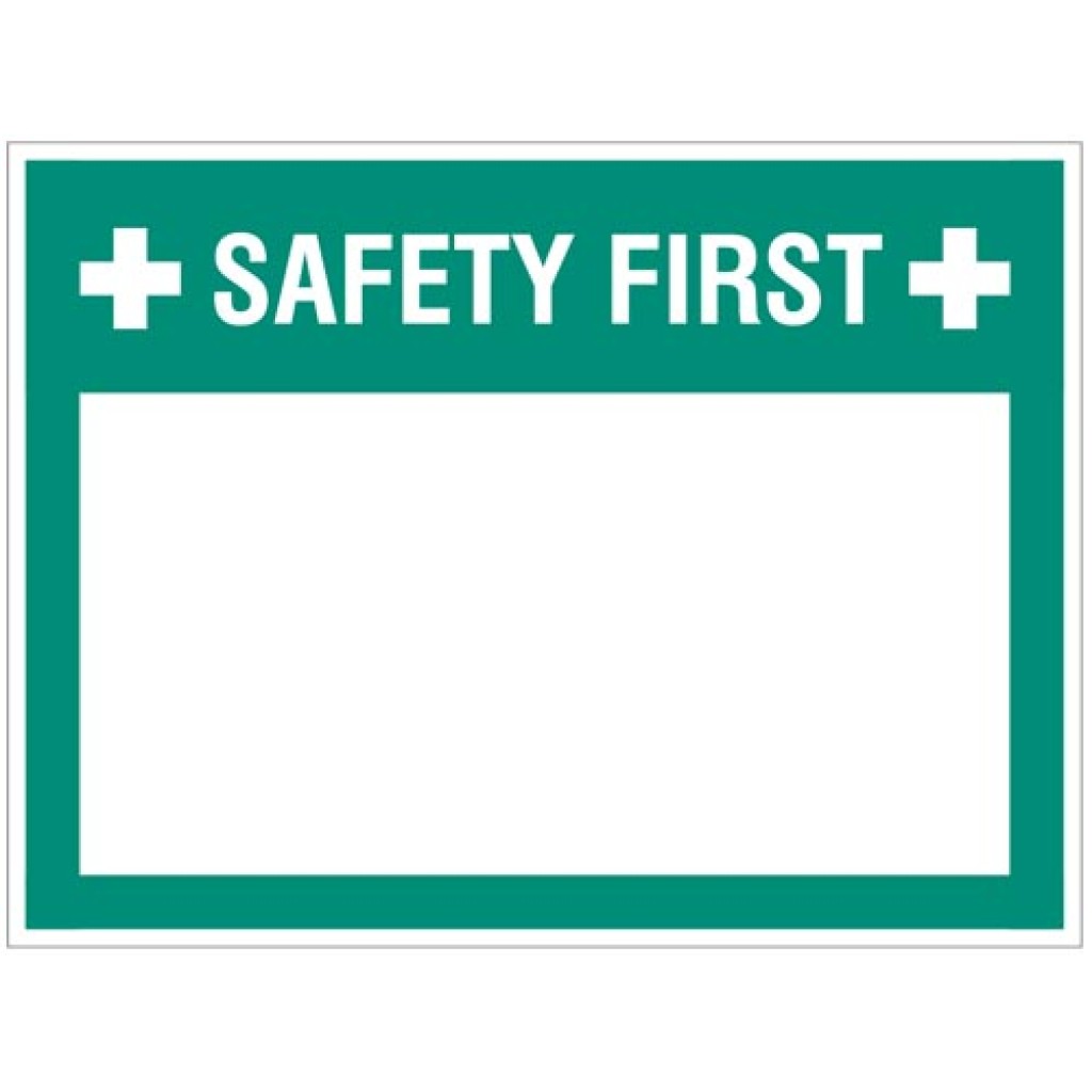 Small Wipe Clean Board "Safety First (Write your Message)"