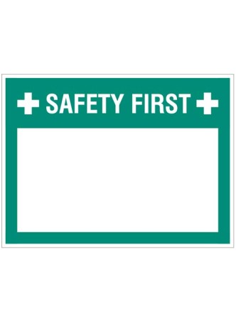 Small Wipe Clean Board "Safety First (Write your Message)"