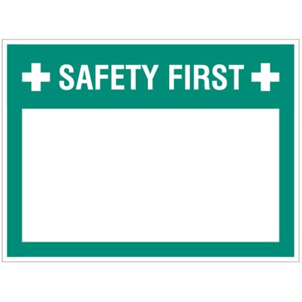 Small Wipe Clean Board "Safety First (Write your Message)"