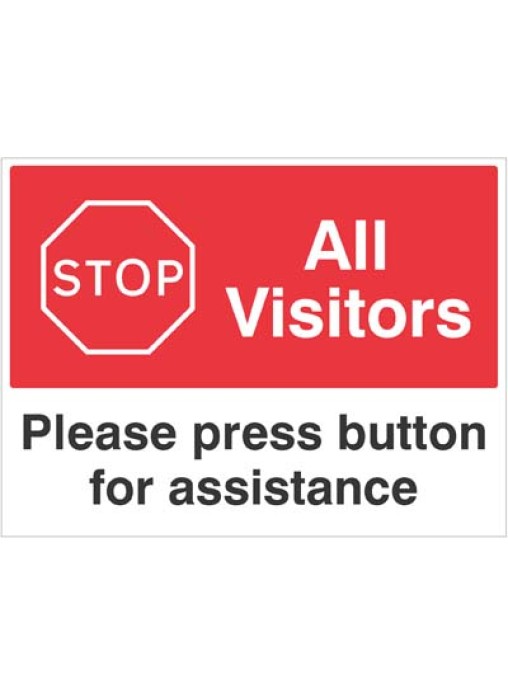 Stop All Visitors Please Press Button for Assistance