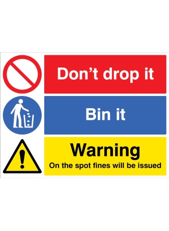 Don't Drop it - Bin in - On the Spot Fines will be issued