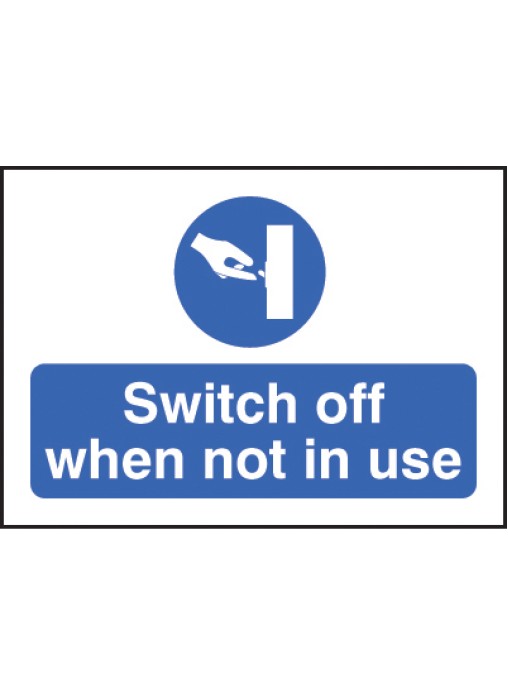 Switch Off When Not in Use - Self Adhesive Vinyl - 35 x 25mm