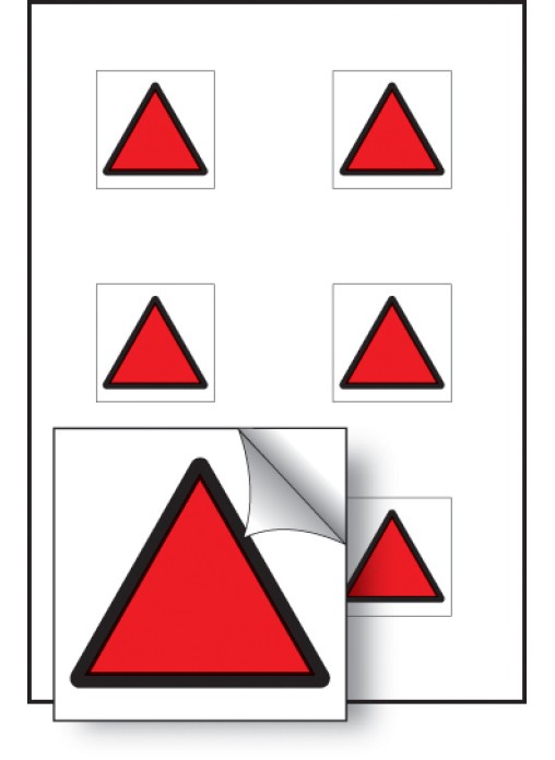 6 x Red Triangle Vibration Safety - 25 x 25mm