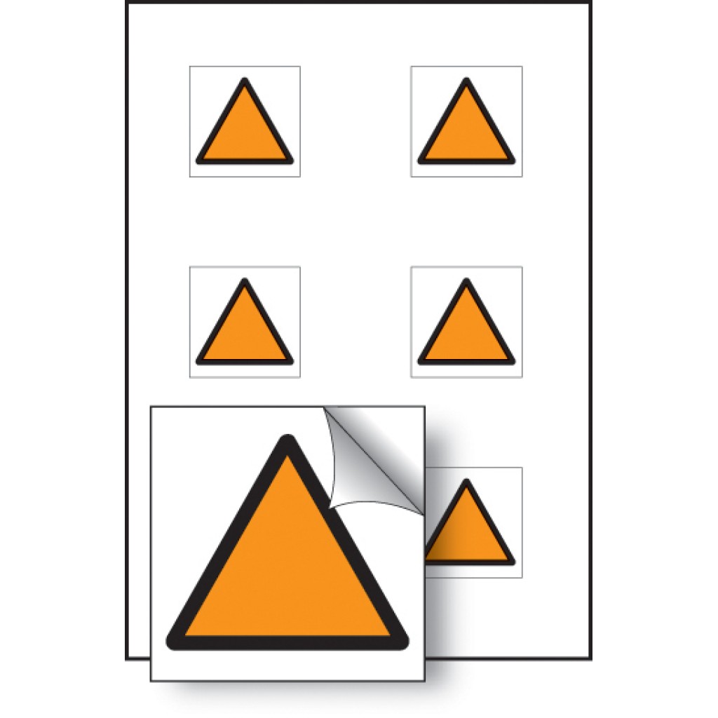 6 x Orange Triangle Vibration Safety - 25 x 25mm