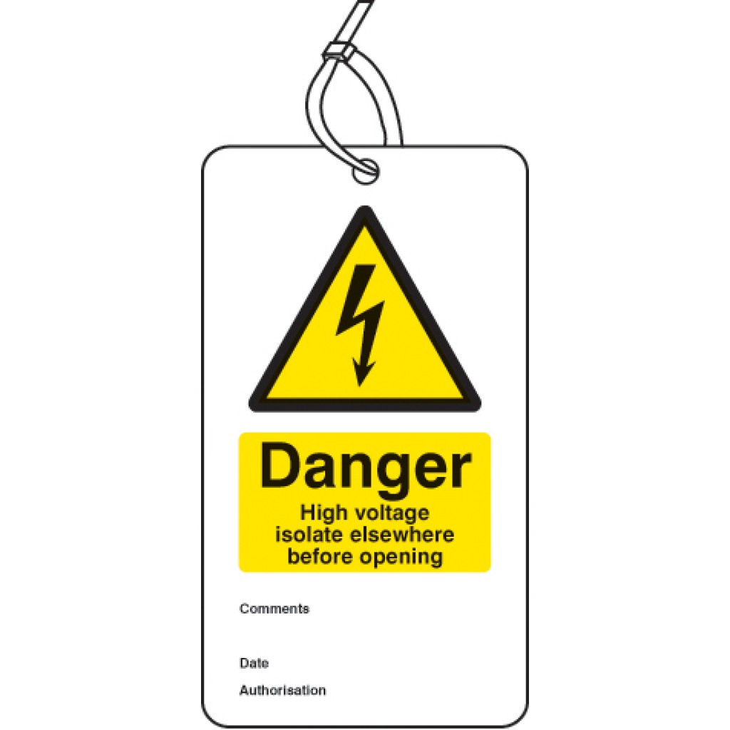 Danger - High Voltage Isolate Elsewhere D / S Tag (Pack of 10)