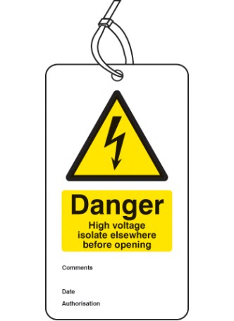 Danger - High Voltage Isolate Elsewhere D / S Tag (Pack of 10)