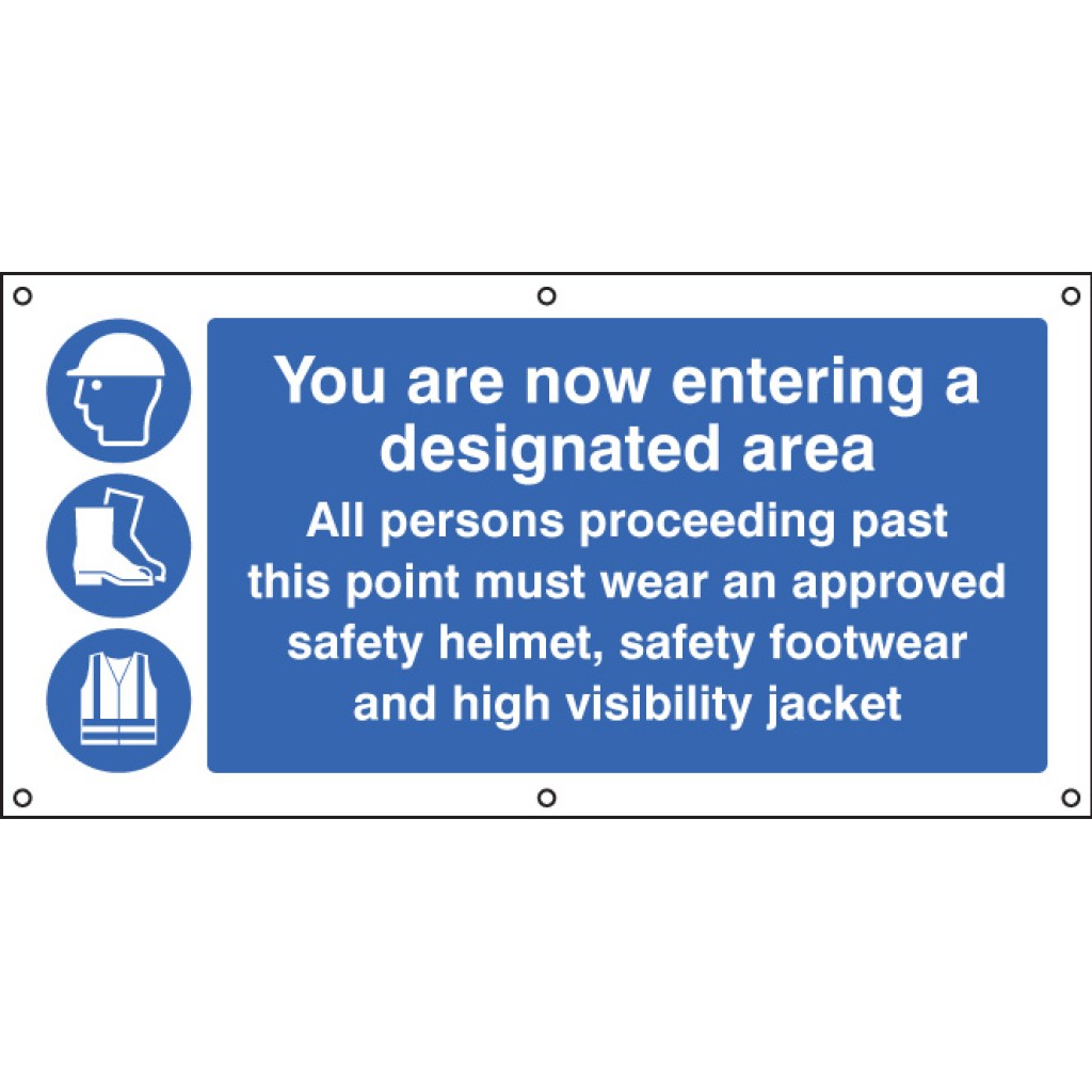 Entering Designated Area Must Wear Helmet - Footwear & Jacket