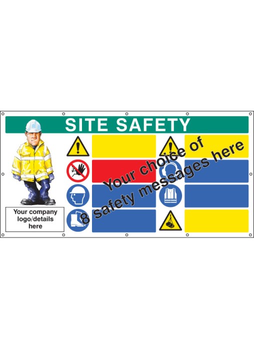 Site Safety - Multi-message - Design Your Own Custom - Banner with ...