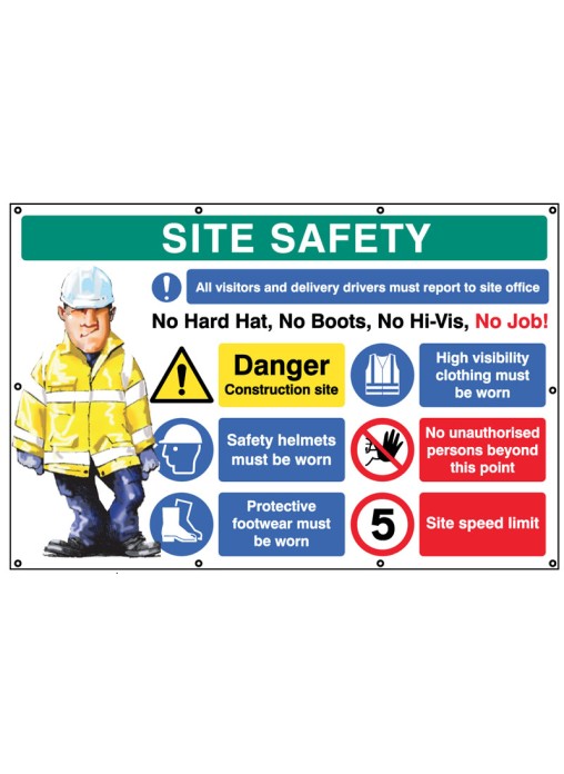 No Hat, No Boots, no Hi-vis, No job Banner