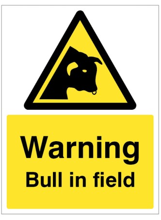 Warning - Bull in Field