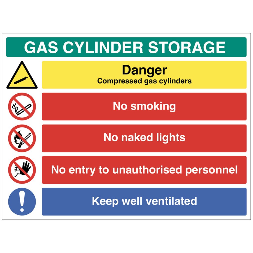 Gas Cylinder Storage - Danger - Compressed Gas - No Smoking - No ...