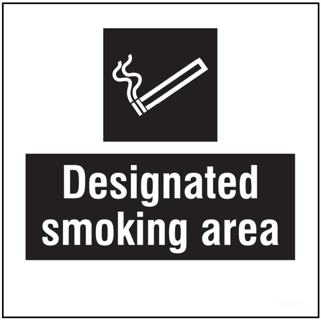 Designated Smoking Area - Site Saver Sign