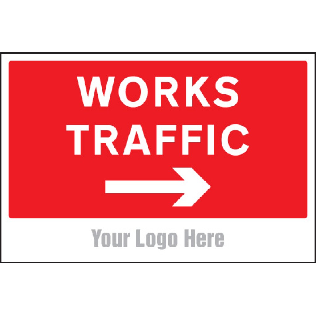 Works Traffic Only - Arrow Right - Site Saver Sign