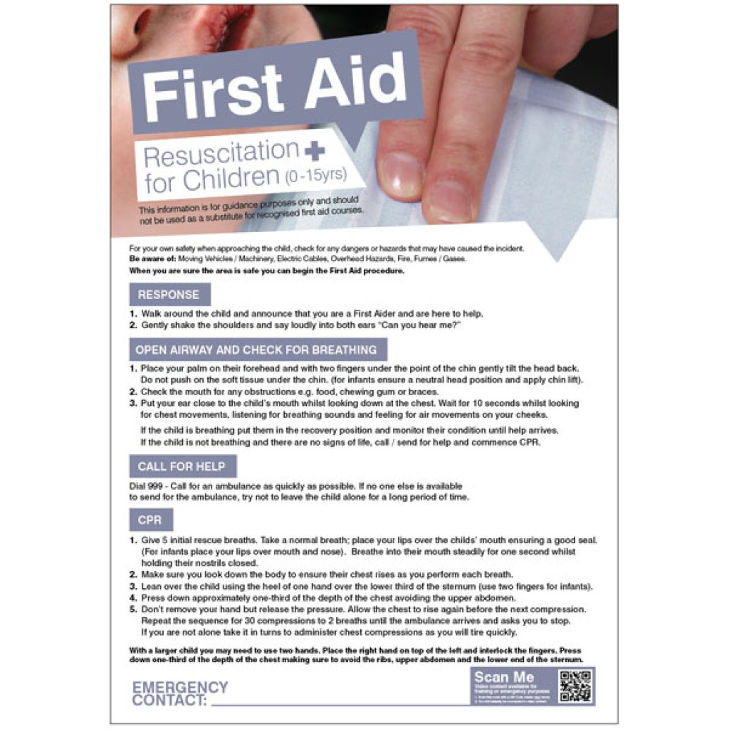 First Aid Resuscitation for Children - Poster