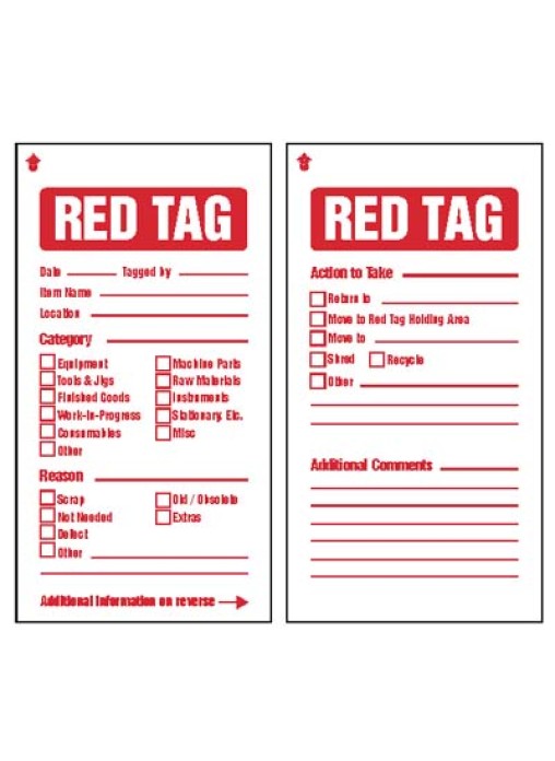 Red Tags c / w Cable ties (pack of 10)