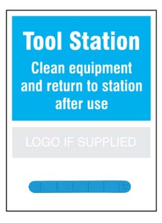 Tool Station Shadow Board with Blue Magnetic Rail