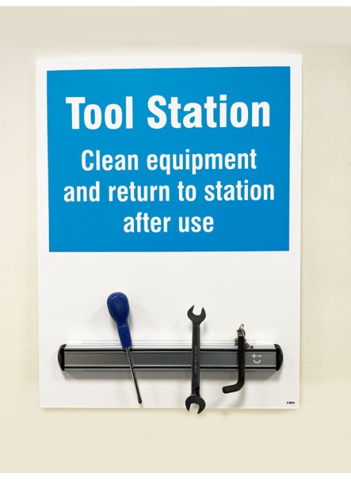 Tool Station Shadow Board with 360mm Magnetic Rail