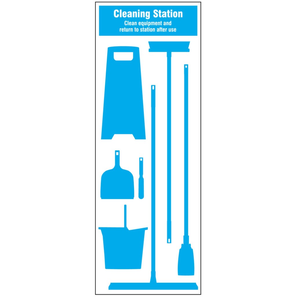 Cleaning Station Shadow Board - 7 piece