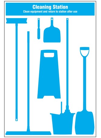 Cleaning Station Shadow Board - 8 piece