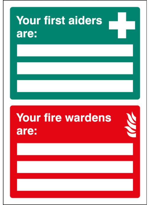 First Aiders / Fire Wardens Are - Adapt-a-Sign