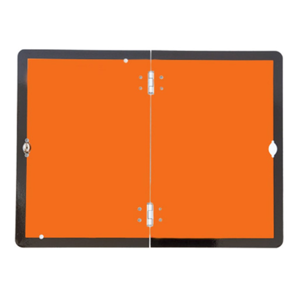 Folding Hazard Warning - Vehicle Plate - Reflective Aluminium - 400 x 300mm