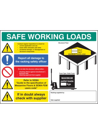 SWL Mezzanine Floor Sign