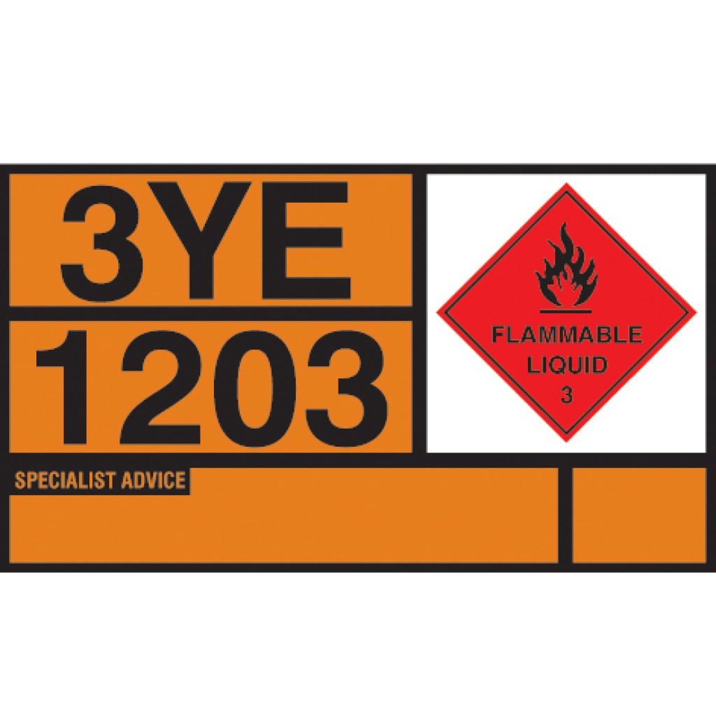 Petrol Hazchem Placard - Self Adhesive Vinyl