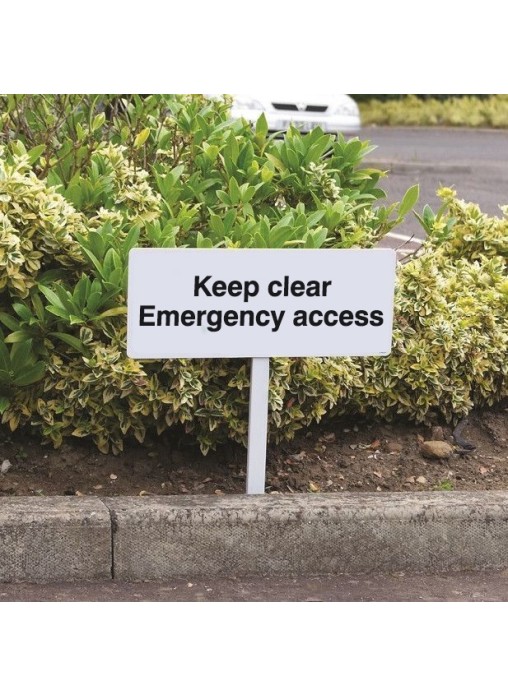 Keep Clear Emergency Access - Verge Sign c/w 800mm Post